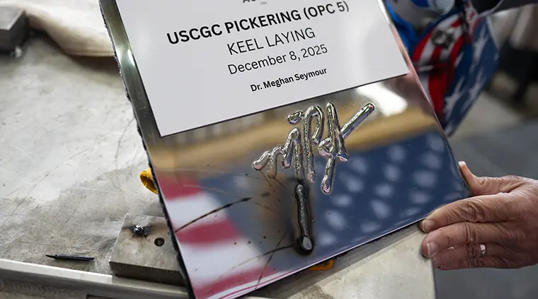 U.S. Coast Guard Authenticates Keel for Offshore Patrol Cutter ...